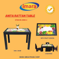 Table Imara Anita Rattan 2538 30x48 Fruity/Flower