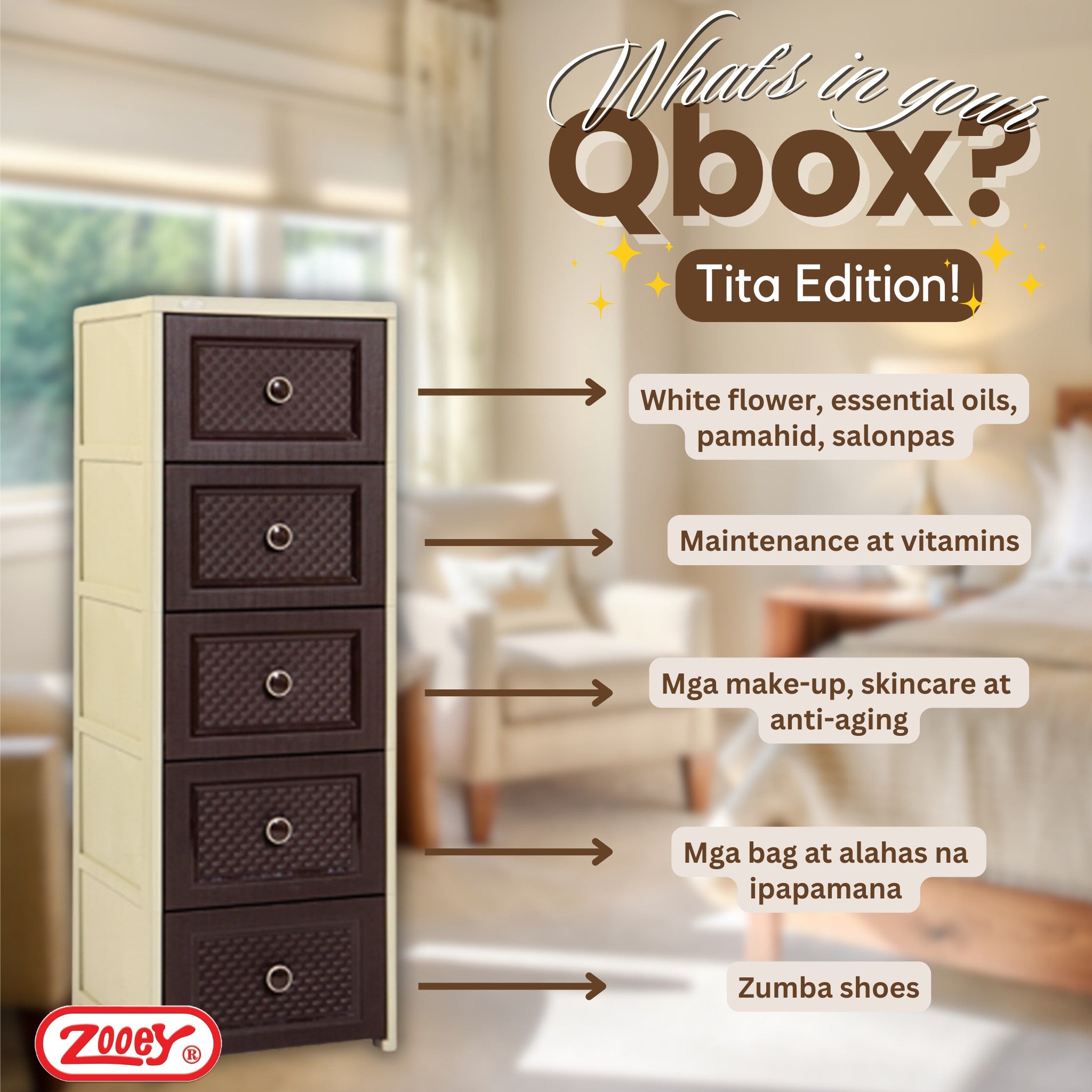 DRAWER ZOOEY 2023-5L Q-BOX ON WHEELS